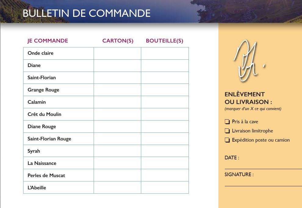 commande – Les vins STRAUSS